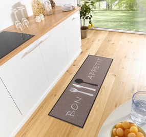 Hanse Home, Běhoun Cook & Clean 105724 Brown White, 50x150, hnědá, kuchyně