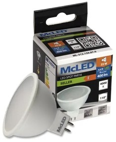 LED žárovka GU5,3 MR16 McLED 4,6W (35W) neutrální bílá (4000K), reflektor 12V 100° ML-312.159.87.0
