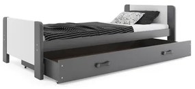 Dětská postel DAREK 90x200 cm - bílá/šedá
