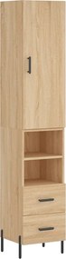 vidaXL Skříň highboard 34,5 x 34 x 180 cm kompozitní dřevo [3198924] Barva: bílá s vysokým leskem