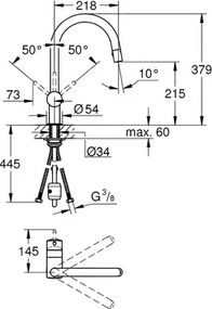 Grohe Dřezová baterie kartáčovaný Hard Graphite / Dřezová baterie / Vý