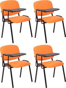 Sada 4 ks židle Ken s skládací stůl látka – oranžová