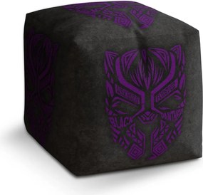 Sablio Taburet Cube BLACK PANTHER wakanda forever Fialový - 50x50x50 cm