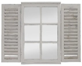 Esschert Design ESSCHERT DESIGN Zrcadlo s okenicemi, bílá, 60 cm