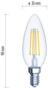 Emos LED žárovka filament E14 6W, denní bílá 4000K 806Lm