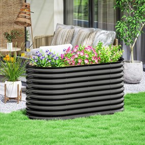 Outsunny vyvýšený záhon z oceli, záhon se studeným rámem zahradní záhon stohovatelný květinový truhlík zásuvný květináč 160x80x80cm zeleninový záhon …