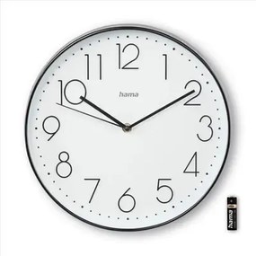 Hama Corsica bílá-černá / nástěnné hodiny / průměr 30 cm / tichý chod