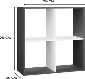 FALCO Regál Manja 2x2 antracit/bílá