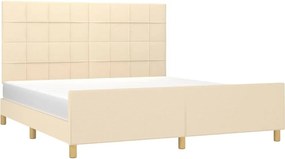 Rám postele bez matrace krémový 160 x 200 cm textil 3125070