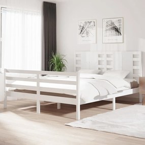 Rám postele bílý masivní borovice 160 x 200 cm,  3104294