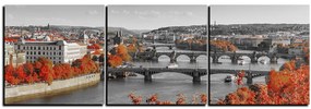 Obraz na plátně - Řeka Vltava a Karlův most - panoráma 5257QB (120x40 cm)