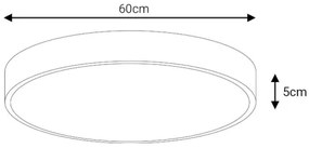 LED Stmívatelné stropní svítidlo LED/60W/230V 3000-6500K pr. 60 cm černá + DO