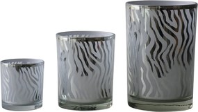 Stříbrný svícen Zebras s motivem zebry - 7*7*8cm