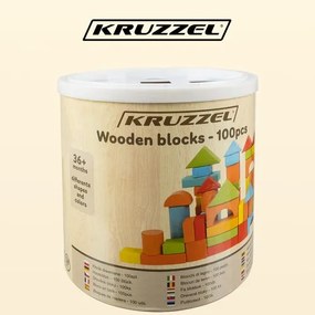 Kruzzel 22666 Dřevěné bloky - 100 ks