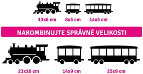 WALLVINIL Samolepky na zeď - Vláček Barva: Vínová, Velikost: VAGON 8x5 cm, Pravá / Levá: Levá (dekorace směřuje/dívá se doleva)