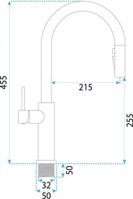 Rea Master, vysoká kuchyňská baterie s výsuvným výtokem, měděná matná, REA-B7203