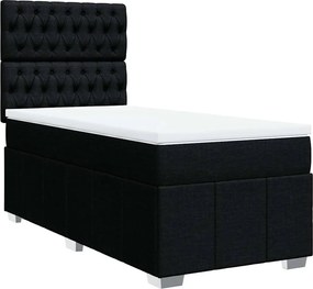 Box spring postel s matrací černá 90x200 cm textil 3293860