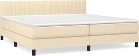 Box spring postel s matrací krémová 200x200 cm textil 3140246