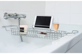 Nastavitelný kovový držák na vanu ve stříbrné barvě PT LIVING Tub, 61 - 86 cm