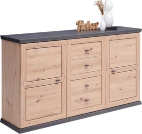 XXXLutz ŠIROKÁ KOMODA, barvy dubu, tmavě šedá, 160/89,5/43 cm Hom`in - Široké komody - 000003002911