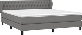 Box spring postel s matrací tmavě šedá 180x200 cm textil 3126502