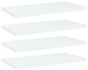 Přídavné police 4 ks bílé 40 x 20 x 1,5 cm dřevotříska - Default Title