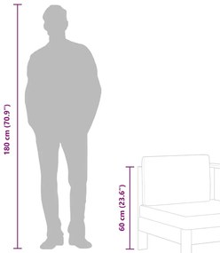 vidaXL Marketos Středová pohovka s 1 područkou tmavě šedá masivní akácie