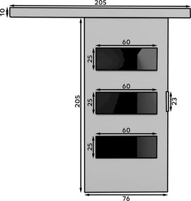 ADRK Furniture Posuvné nástěnné dveře ARES 76