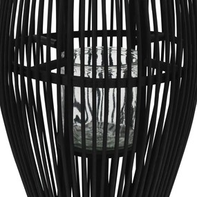 Závěsná lucerna na svíčku bambus 60 cm černá - Default Title