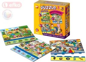 EFKO Puzzle Moje rodina 3v1 / 4, 12, 16 dílků / 15,5 × 15,5 cm / od 3