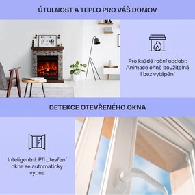 Klarstein Lienz, elektrický krb, 1800 W, vzhled kamene, dálkové ovládání, hnědý