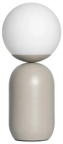 Nordlux Opálově bílá skleněná stolní lampa Notti s béžovou podstavou