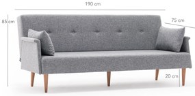 Hanah Home Rozkládací pohovka NAVAN šedá 825BLC1173