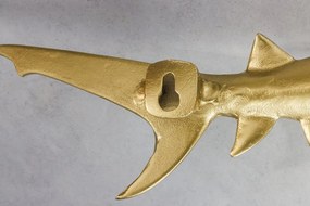 Nástěnná dekorace žralok DAKENTA 2 ks Dekorhome Zlatá