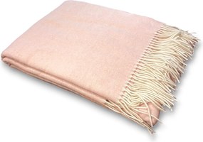 Kašmírová deka Egea merino 13 - pastelově růžová, EXTRA JEMNÁ