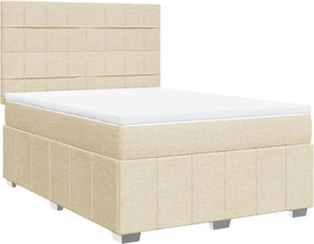 Box spring postel s matrací krémová 140x200 cm textil 3291696