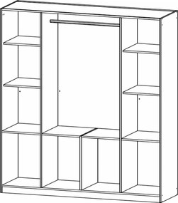 Sconto Šatní skříň BENETT dub sonoma, 4 dveře, 8 zásuvek