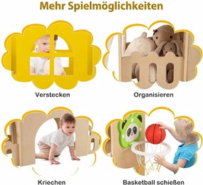 Costway 7 v 1 Dětská skluzavka Vnitřní dětská skluzavka s basketbalovým košem