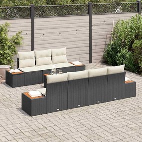 Sada zahradních pohovek 8 ks Černá Poly ratan 3348038