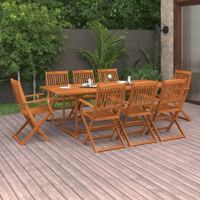 9dílný zahradní jídelní set 220x90x75 cm masivní akáciové dřevo 3086986