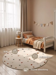 Hanse Home, AKCE: 160x160 (průměr) kruh Dětský koberec Adventures 106210 Cream Multicolor kruh, bílá, dětský pokoj