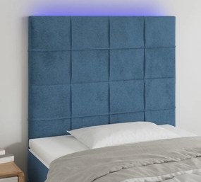 vidaXL Čelo postele s LED 80x5x118/128 cm samet [3122459] Barva: Černá