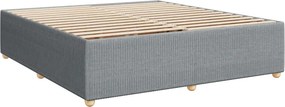 Rám postele bez matrace světle šedý 200 x 200 cm textil 3284963
