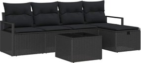 Set pohovek 6 ks 5-Počet míst Černá polyratan 3359172