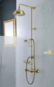 Sapho SASSARI sprchový sloup s termostatickou baterií, mýdlenka, 1250mm, bronz SR322BR