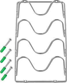 Camerazar Kuchyňský držák na 4 poklice, kovový, nástěnný, k zavěšení na dveře nebo zeď