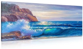 Obraz mořské vlny na pobřeží Varianta: 120x60