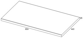 Elita ElitStone, pultová deska 80x46x2, 8 cm MDF HG PCV, bílá lesklá, ELT-166892