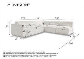 Světle šedá rohová pohovka (pravý roh) Flex Felix – Miuform