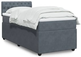 Box spring postel s matrací tmavě šedá 80 x 200 cm samet 3289897